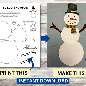 Build A Snowman Craft: Winter Printable Activity (PDF) - Etsy