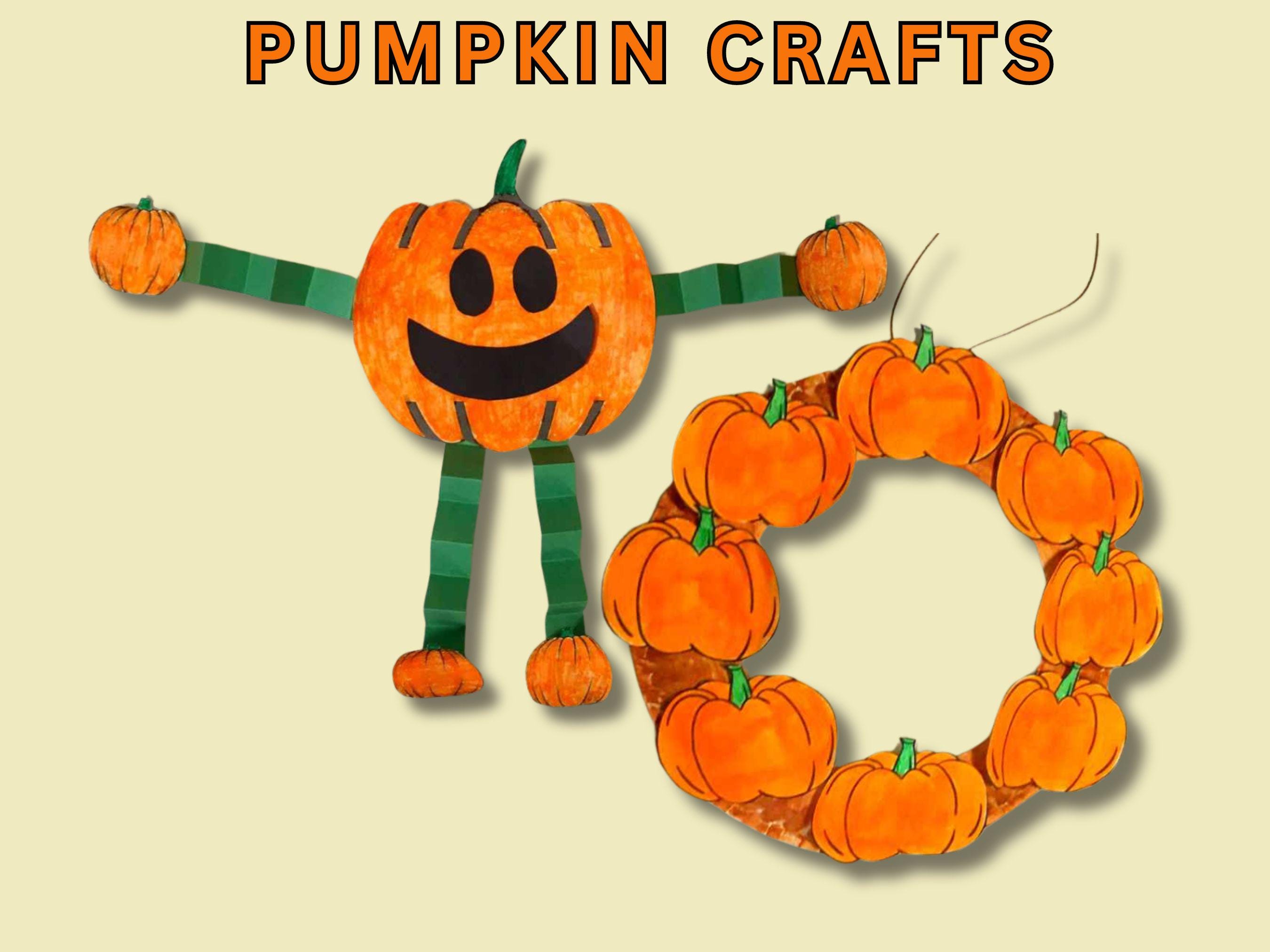 Pumpkin Crafts for Kids, Printable Fall Crafts for Kids, Fall Coloring ...