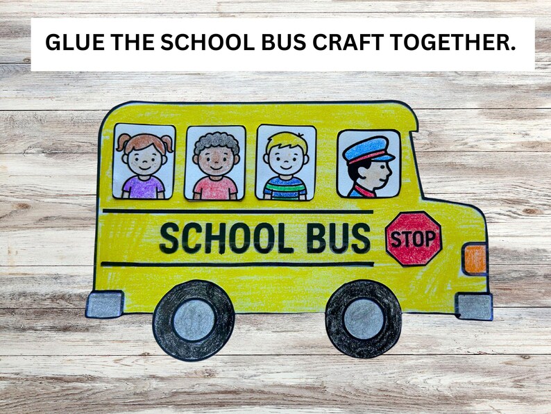 School Bus Craft: Printable Color, Cut & Paste Activity (PDF) - Etsy