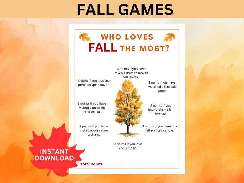Fall Games, Fall Activities for Kids and Adults, Autumn Games, Fall ...