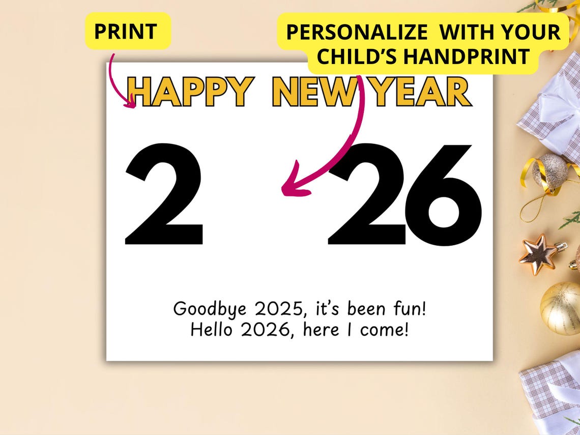 New Year's Handprint Craft for Kids, Toddler and Preschool Activity ...