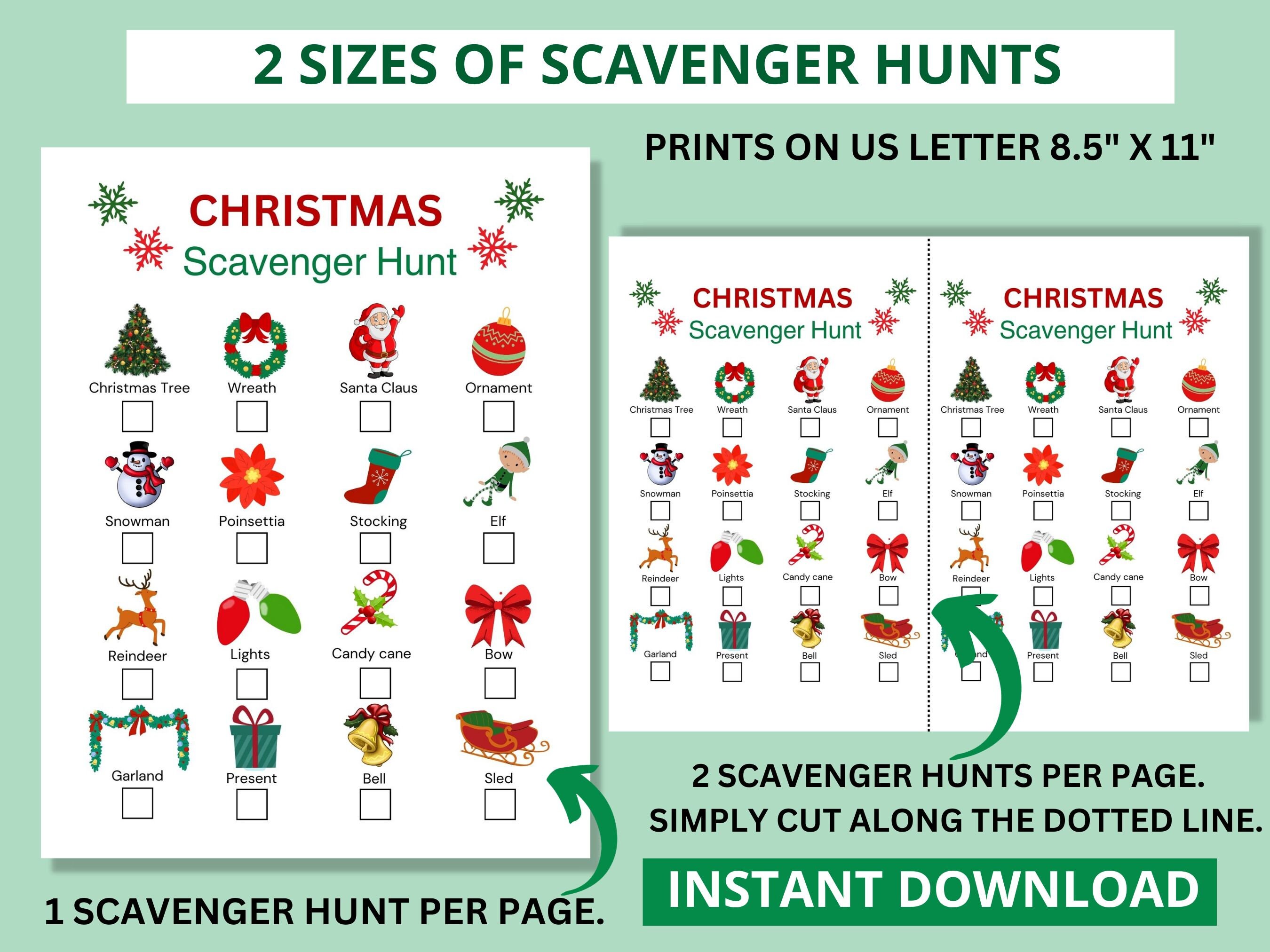 Christmas Scavenger Hunt Printable Holiday Scavenger Hunt for Kids ...