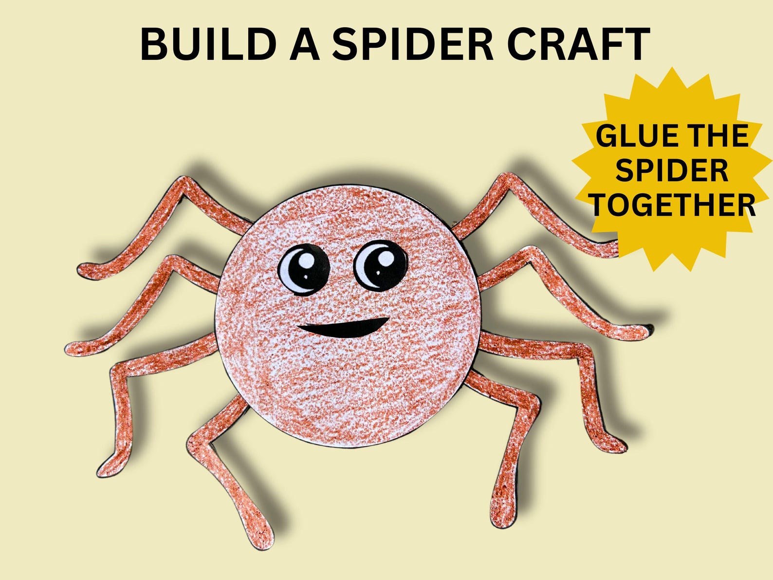 Halloween Spider Craft: Printable Spider Activity for Kids (digital ...