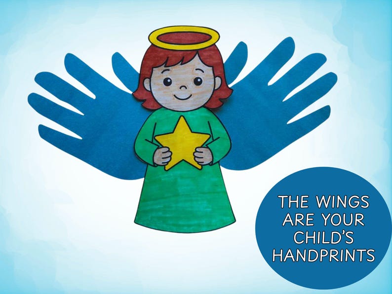 Handprint Angel Craft for Kids, Sunday School, Classroom Activity - Etsy