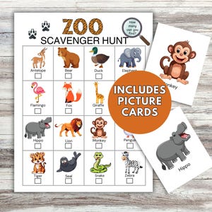 Zoo Scavenger Hunt, Zoo Treasure Hunt, Zoo Activity for Kids, Zoo Game ...