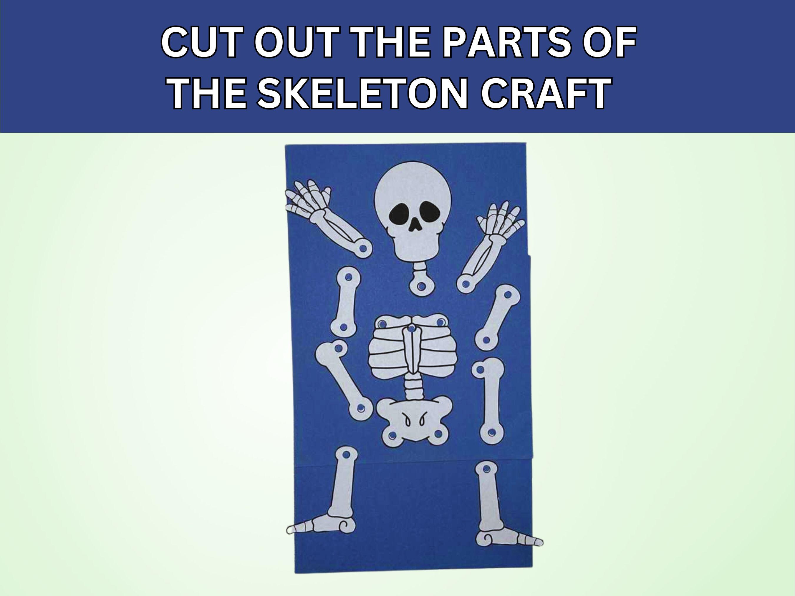 Printable Skeleton Craft for Kids, Halloween Activity, Build a Skeleton ...
