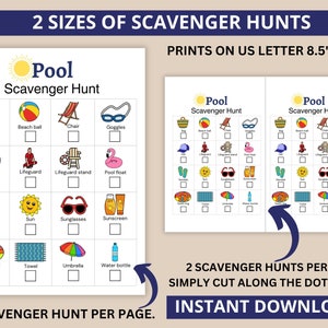Pool Scavenger Hunt, Summer Scavenger Hunt, Printable Pool Party ...