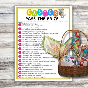 Printable Easter Pass the Prize Game: Family Party Activity (digital ...