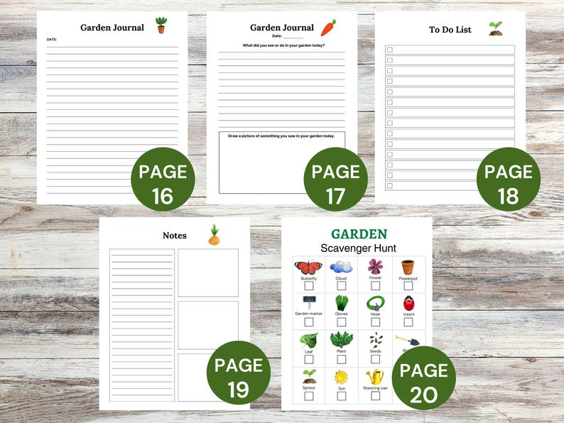 Kids Garden Planner: Printable Garden Journal, Spring Activities (PDF ...