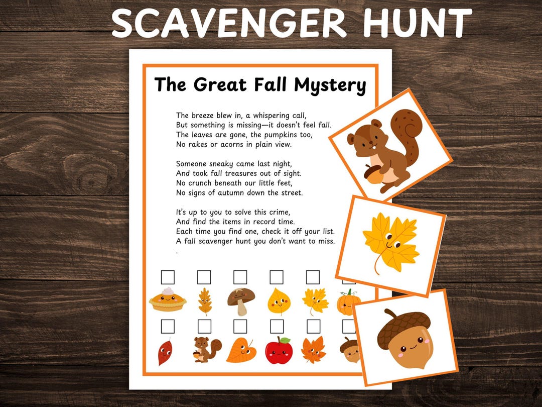 Fall Scavenger Hunt for Kids: Printable Autumn Activity (PDF Download ...