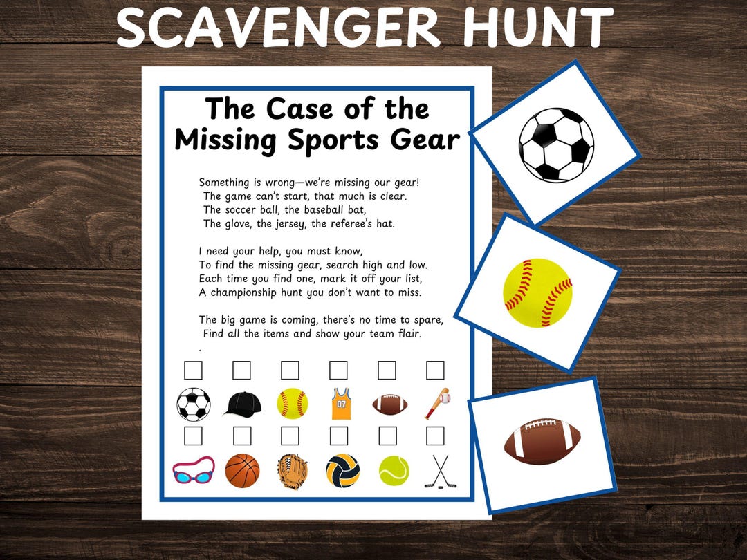 Sports Scavenger Hunt Game: Printable Kids Birthday Activity (PDF) - Etsy