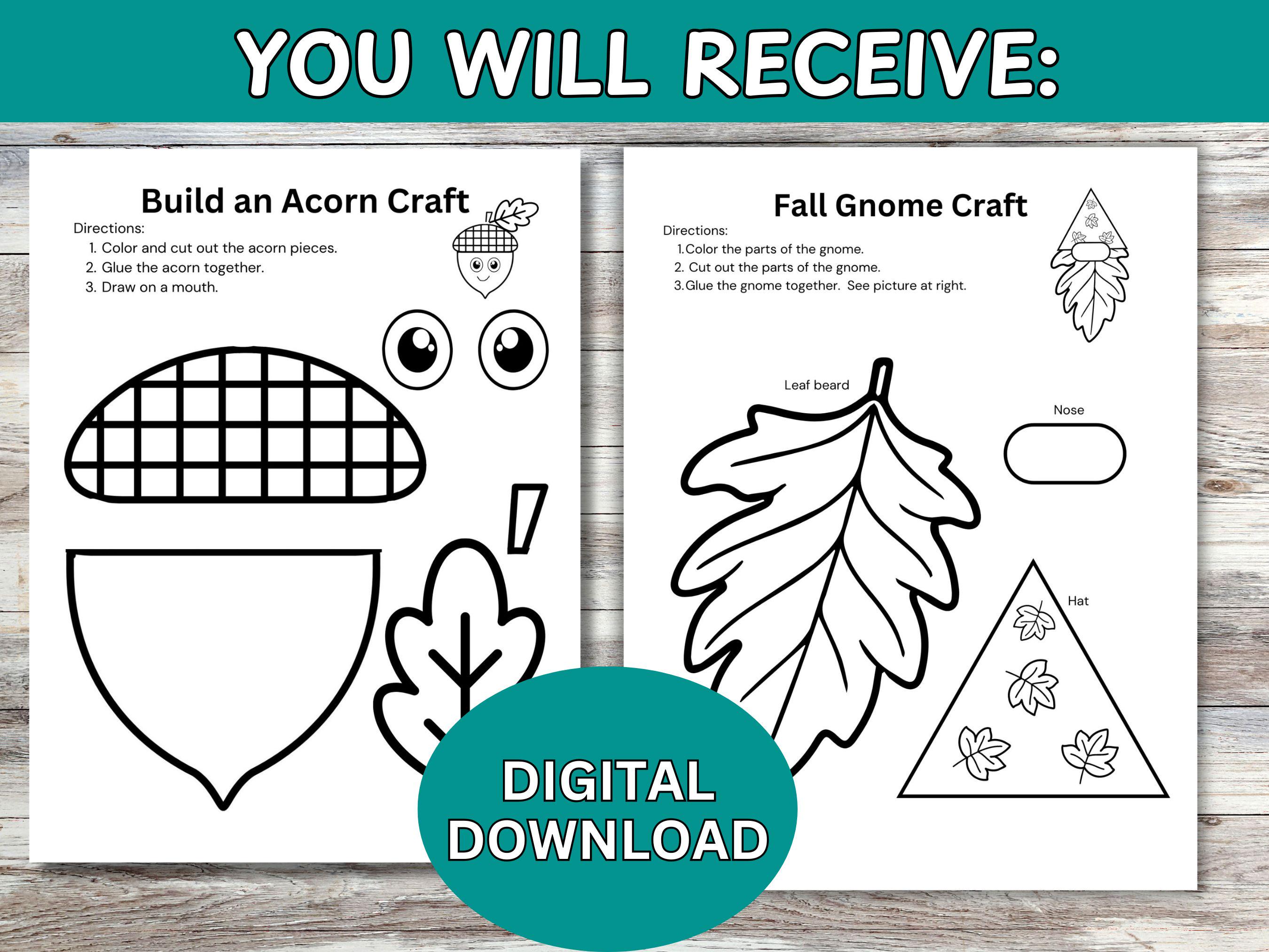 Fall Crafts for Kids: Acorn Craft and Gnome Craft - Etsy