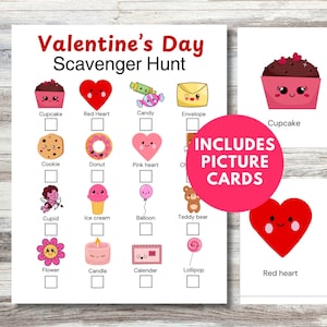 Valentine's Day Scavenger Hunt, Valentine's Day Game, Valentine's Day ...