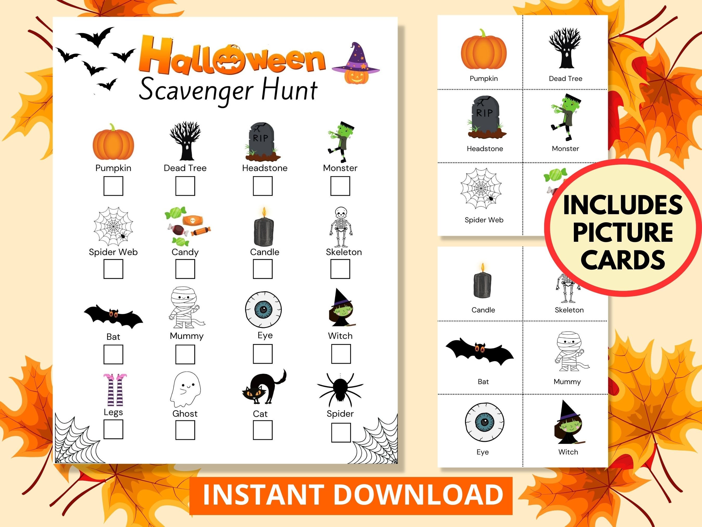 Halloween Scavenger Hunt Printable Halloween Game Halloween Activity ...