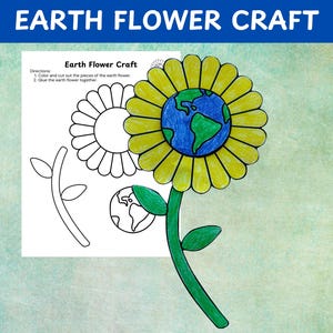 Earth Day Flower Craft: Printable Kids Activity (PDF) - Etsy