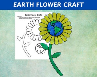 Earth Day Flower Craft: Printable Kids Activity (PDF) - Etsy