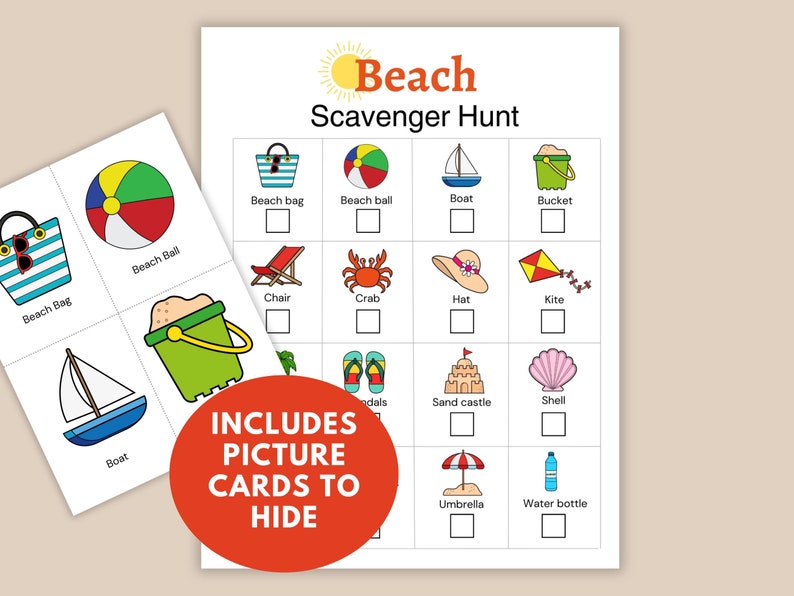 Beach Scavenger Hunt, Summer Scavenger Hunt, Printable Outdoor ...
