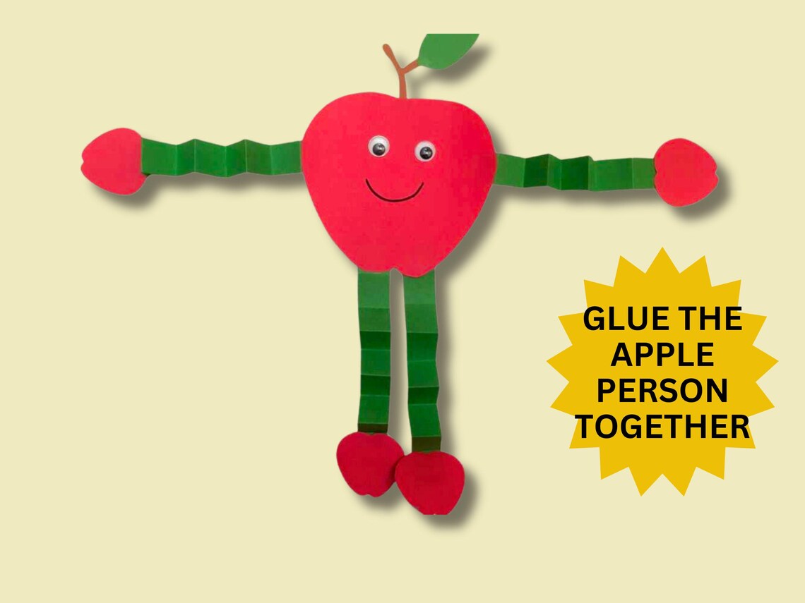 Apple Person Craft for Kids, Printable Fall Craft for Kids, Fall ...