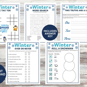 Winter Games Bundle, Printable Winter Party Games, Winter Activities ...