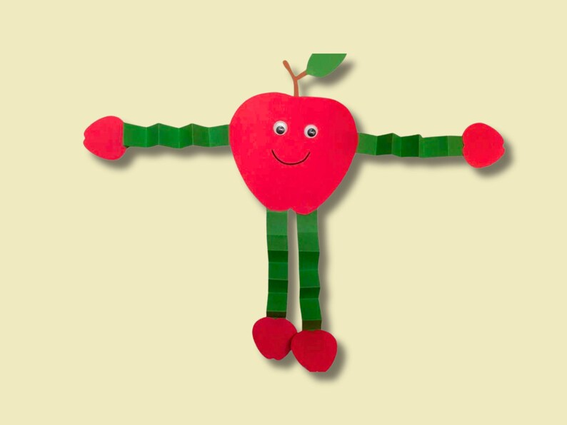 Apple Crafts for Kids, Apple Person Craft, Apple Wreath Craft for Kids ...