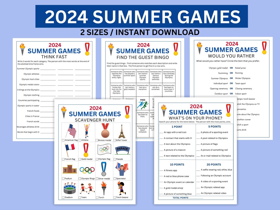 Summer Olympic Themed Printable Games, Olympic Themed Party Games ...