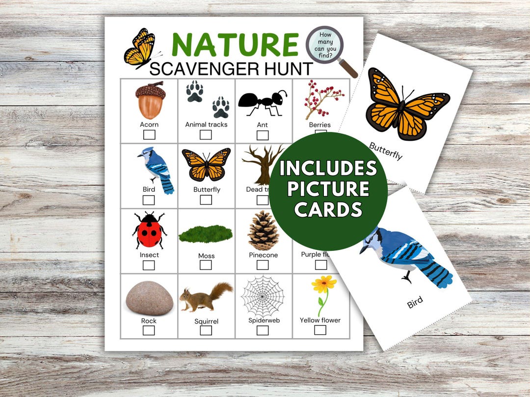 Nature Scavenger Hunt for Kids: Outdoor Activity (PDF) - Etsy