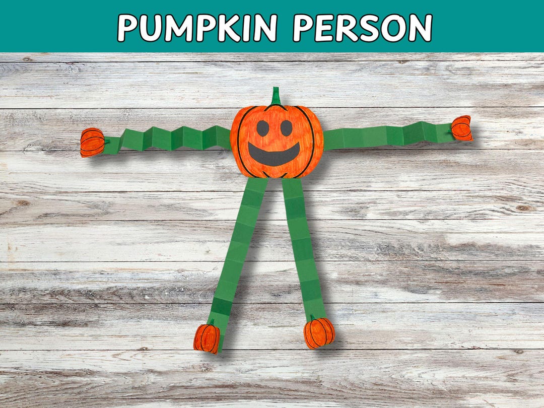 Printable Pumpkin Person Craft: DIY Halloween Activity (PDF) - Etsy