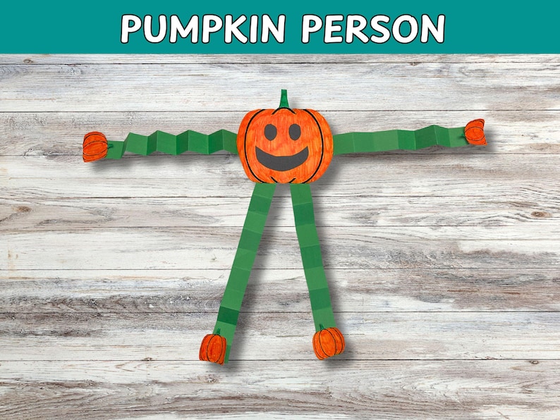 Printable Pumpkin Person Craft: DIY Halloween Activity (PDF) - Etsy