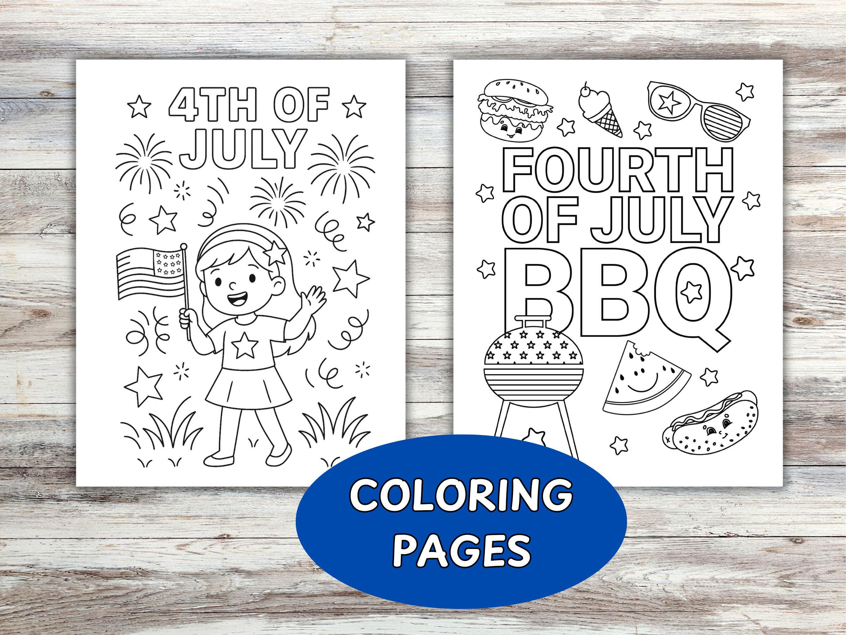 Fourth of July Activity Pages: Patriotic Games & Coloring (digital ...