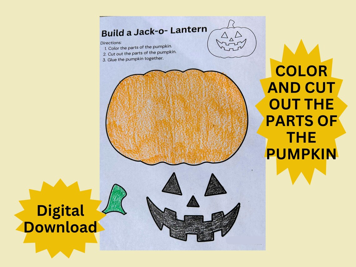 Build a Jack O' Lantern Pumpkin Craft, Pumpkin Craft for Kids ...