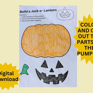 Build a Jack O' Lantern Pumpkin Craft, Pumpkin Craft for Kids ...