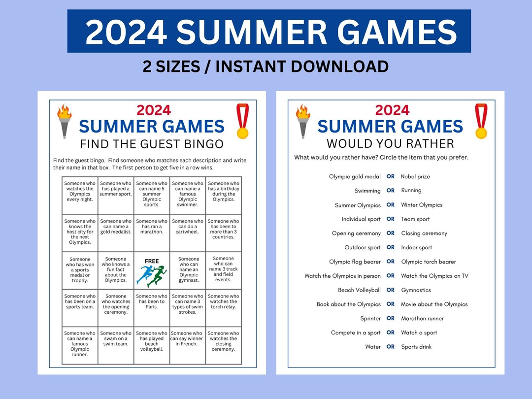 Summer Olympics Themed Printable Games, Olympic Themed Party Games ...