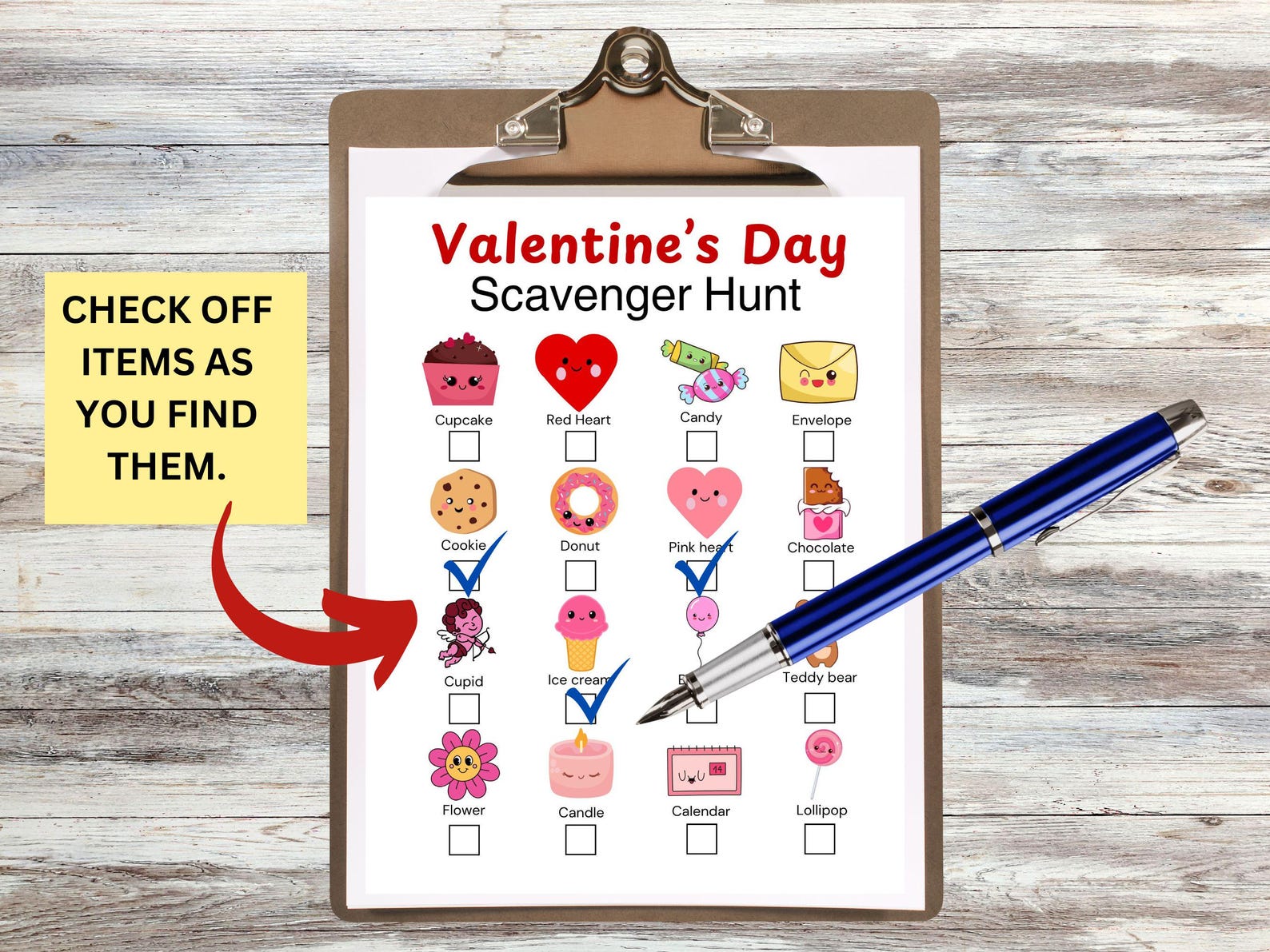 Valentine's Day Scavenger Hunt, Valentine's Day Game, Valentine's Day ...