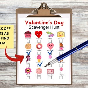 Valentine's Day Scavenger Hunt Game: Kids Classroom Activity (digital ...
