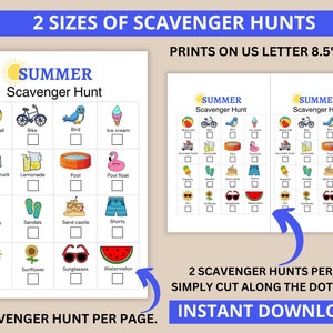 Summer Scavenger Hunt, Printable Summertime Scavenger Hunt, Summer Game ...