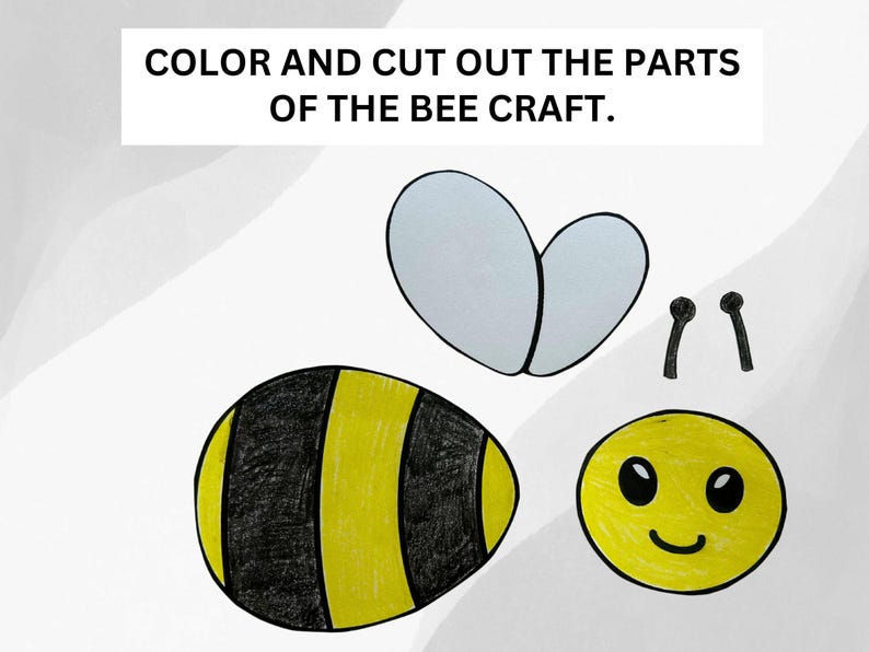 Printable Bee Craft for Kids, Build a Bee Craft, Spring Craft, Summer ...
