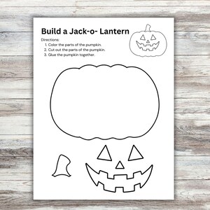 Build a Jack O' Lantern Pumpkin Craft: Halloween Activity (PDF) - Etsy