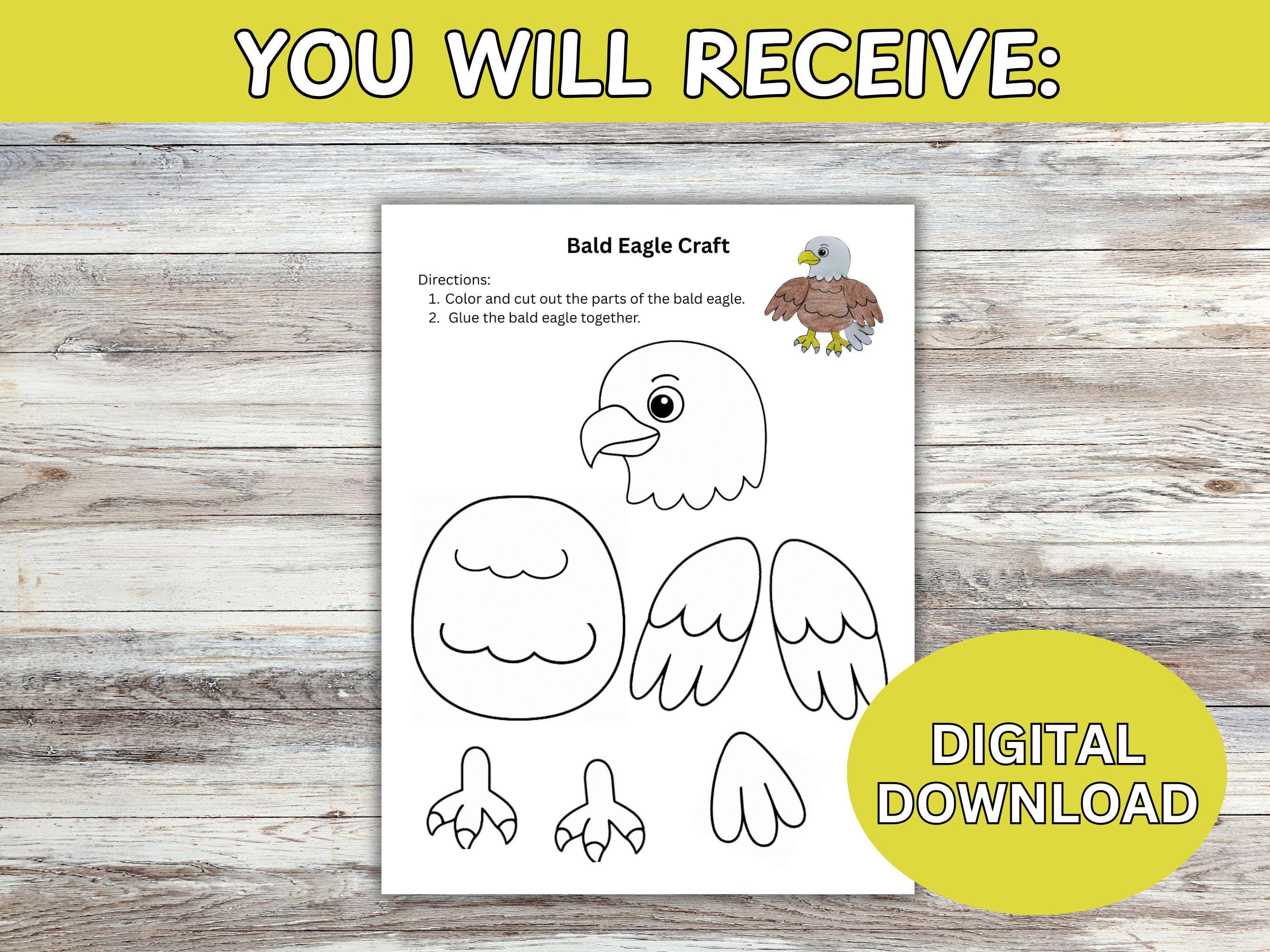 Bald Eagle Craft for Kids, Patriotic Craft, American Symbol Craft, Bird ...