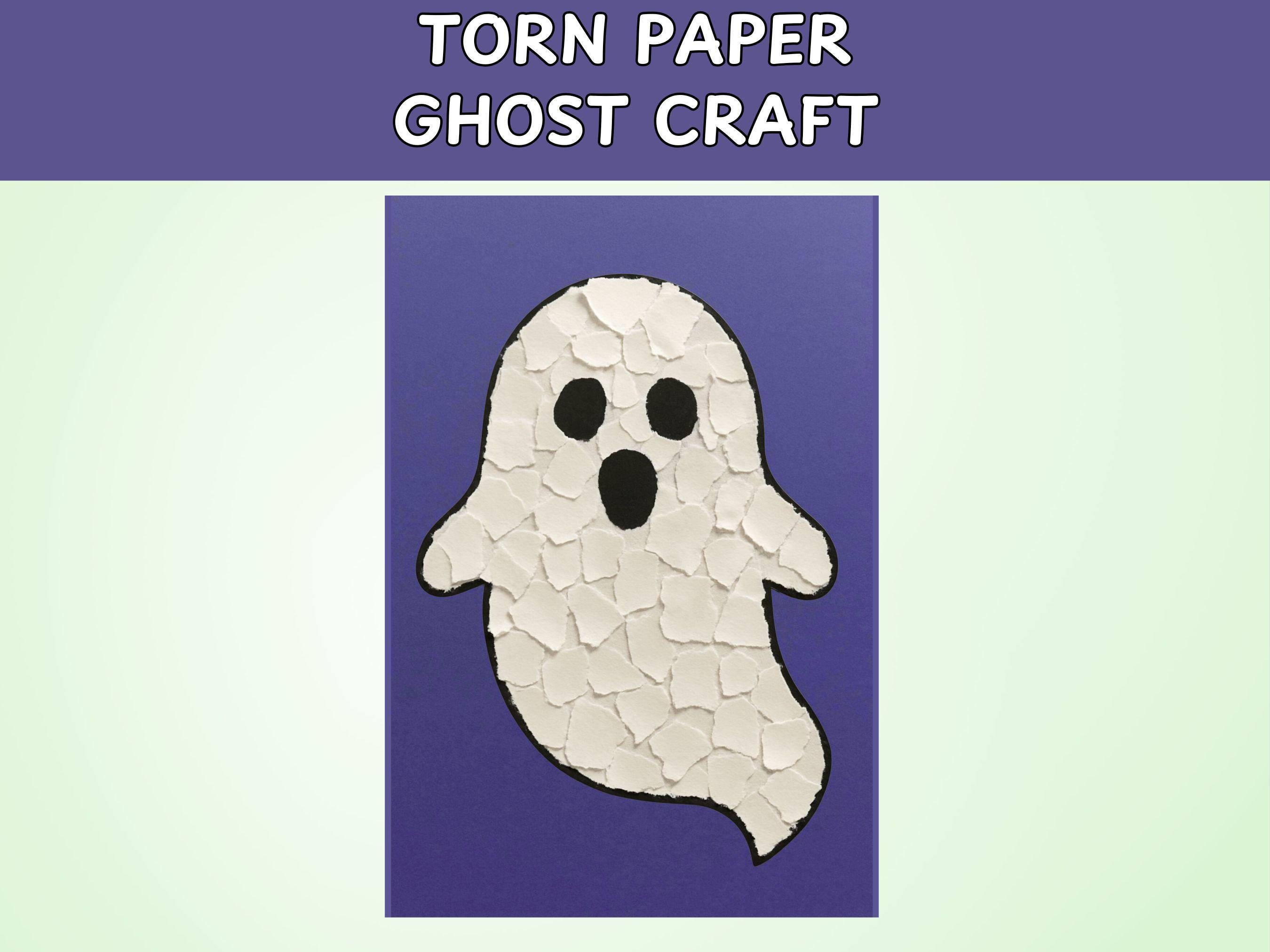 Torn Paper Ghost Craft for Kids: Halloween Activity, Ghost Template - Etsy