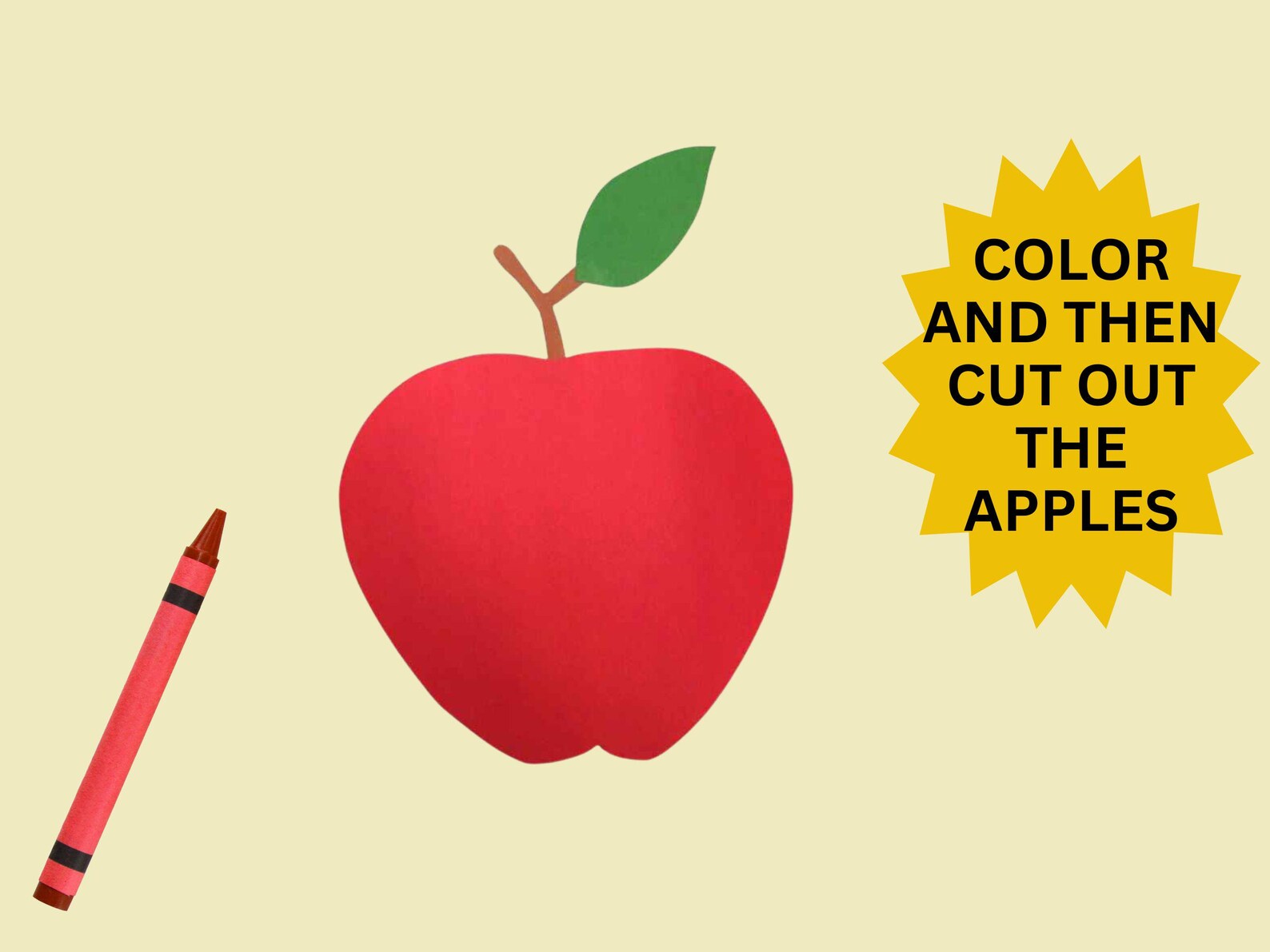 Apple Person Craft for Kids, Printable Fall Craft for Kids, Fall ...