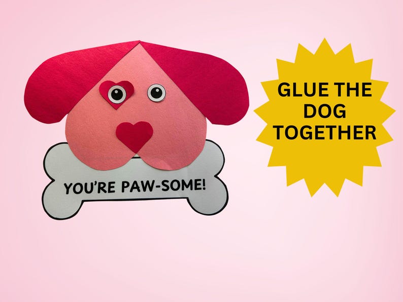 Heart Dog Craft, Valentine's Day Craft, Valentines for Kids, Kids Craft ...
