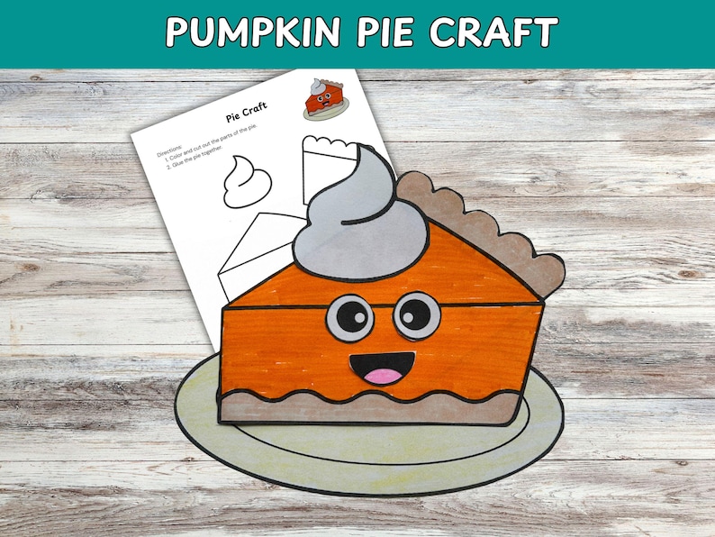Pumpkin Pie Craft for Kids: Thanksgiving Activity - Etsy