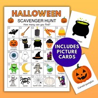 Printable Halloween Scavenger Hunt, Halloween Treasure Hunt, Halloween ...