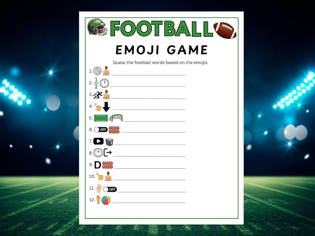 Football Emoji Game Printable, Game Day Activity for Kids - Etsy