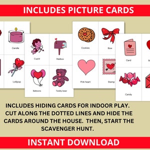 Valentine's Day Scavenger Hunt Printable Valentine's Day Game for Kids ...