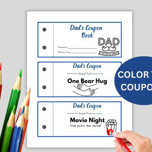 Father's Day Coupons, Coupon Book for Dad, Gift for Dad From Kids ...