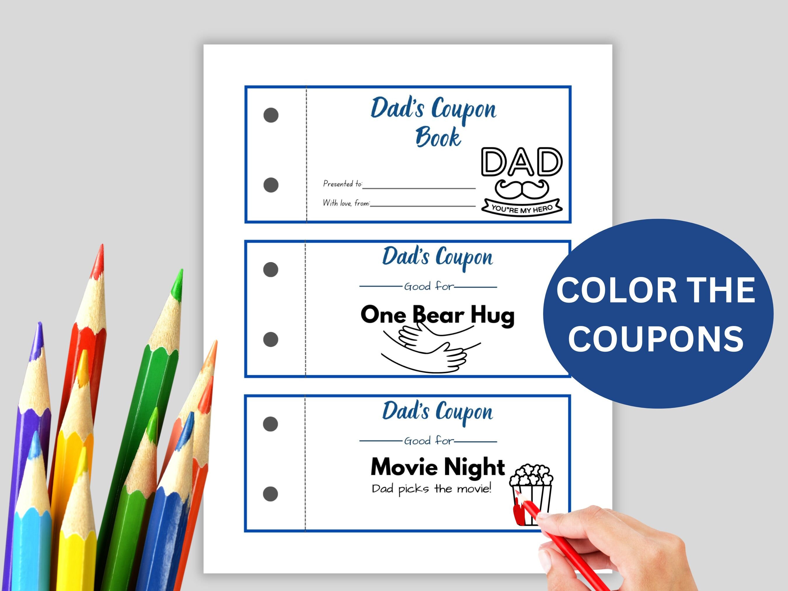 Father's Day Coupons, Coupon Book for Dad, Gift for Dad From Kids ...