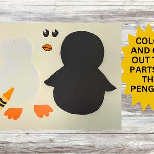 Printable Penguin Craft for Kids: Winter Activity (digital Download) - Etsy