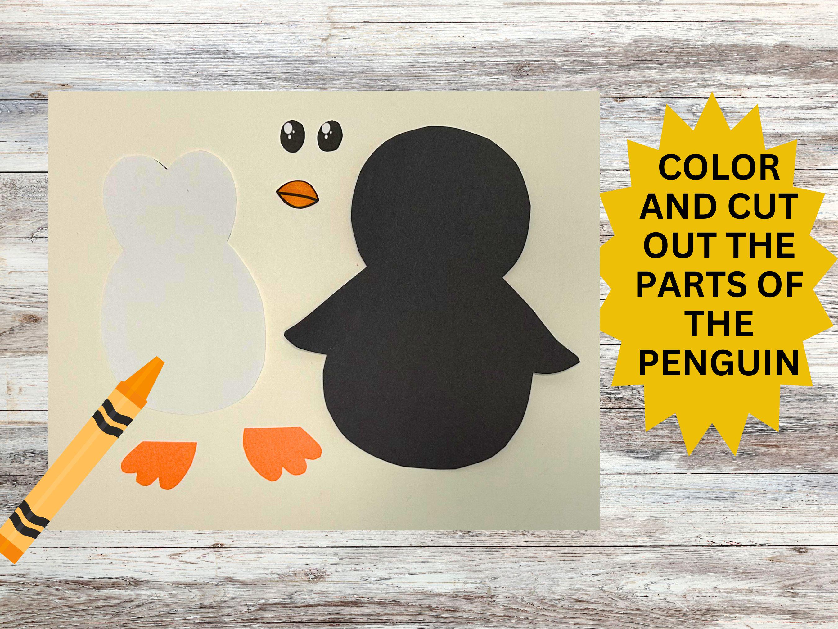 Printable Penguin Craft for Kids: Winter Activity (digital Download) - Etsy