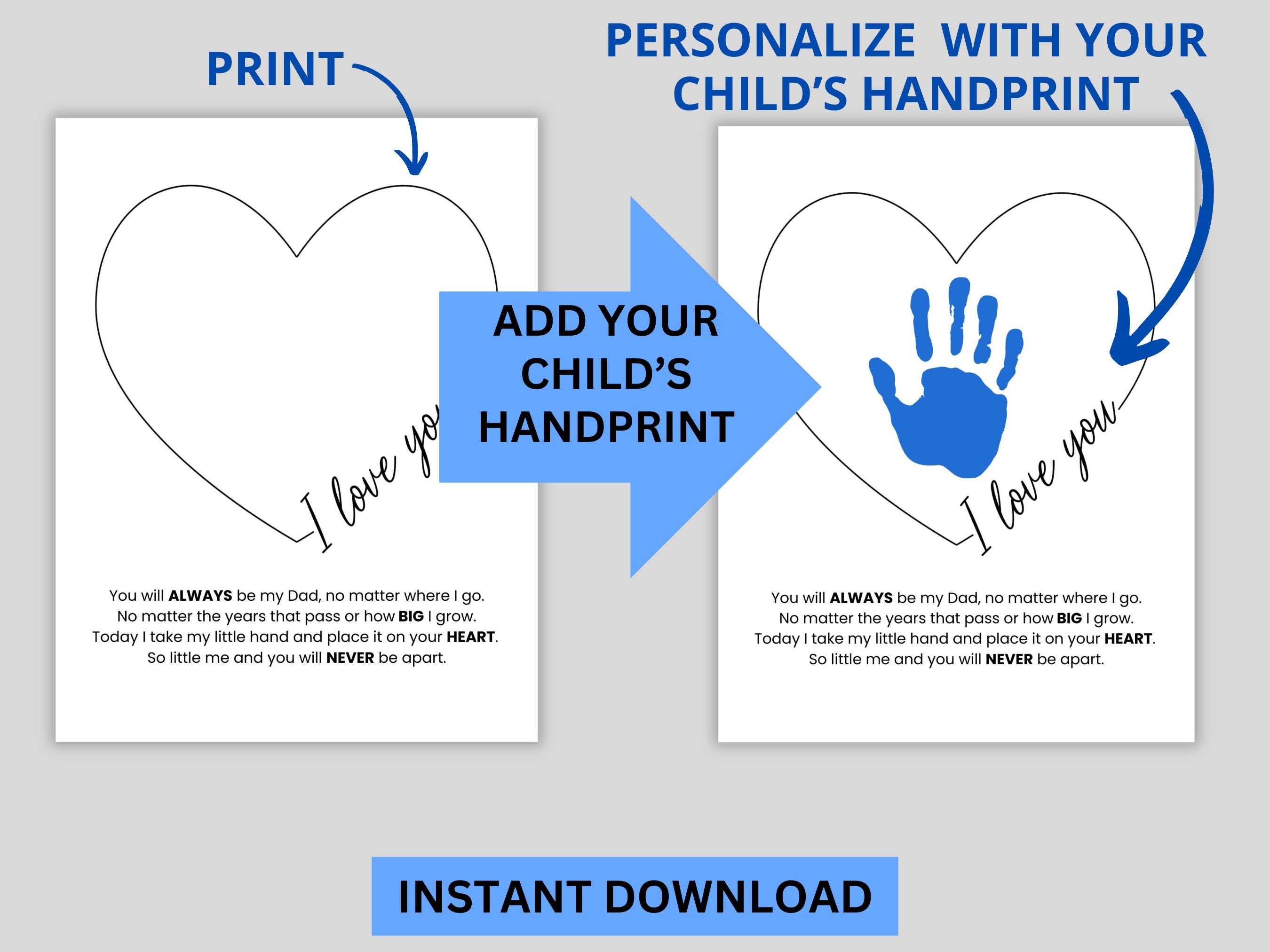 Father's Day Handprint Craft Printable, Father's Day Gift, Gift for Dad ...